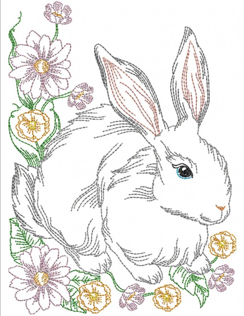 Bunnies in the Garden | Machine Embroidery Designs By Sew Swell