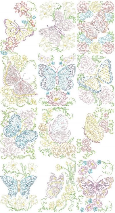 Butterflies in Spring | Machine Embroidery Designs By Sew Swell