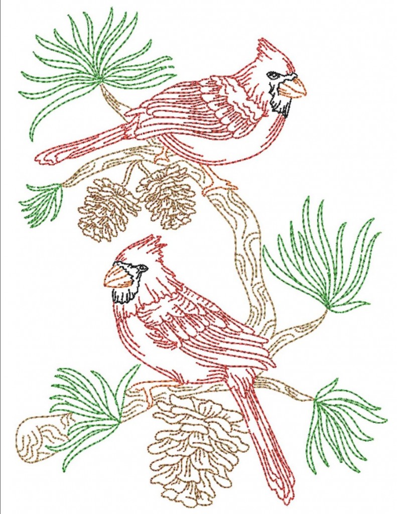 Cardinals in Winter Designs | Machine Embroidery Designs By Sew Swell