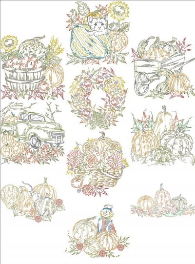 Old Fashion Autumn Blocks | Machine Embroidery Designs By Sew Swell