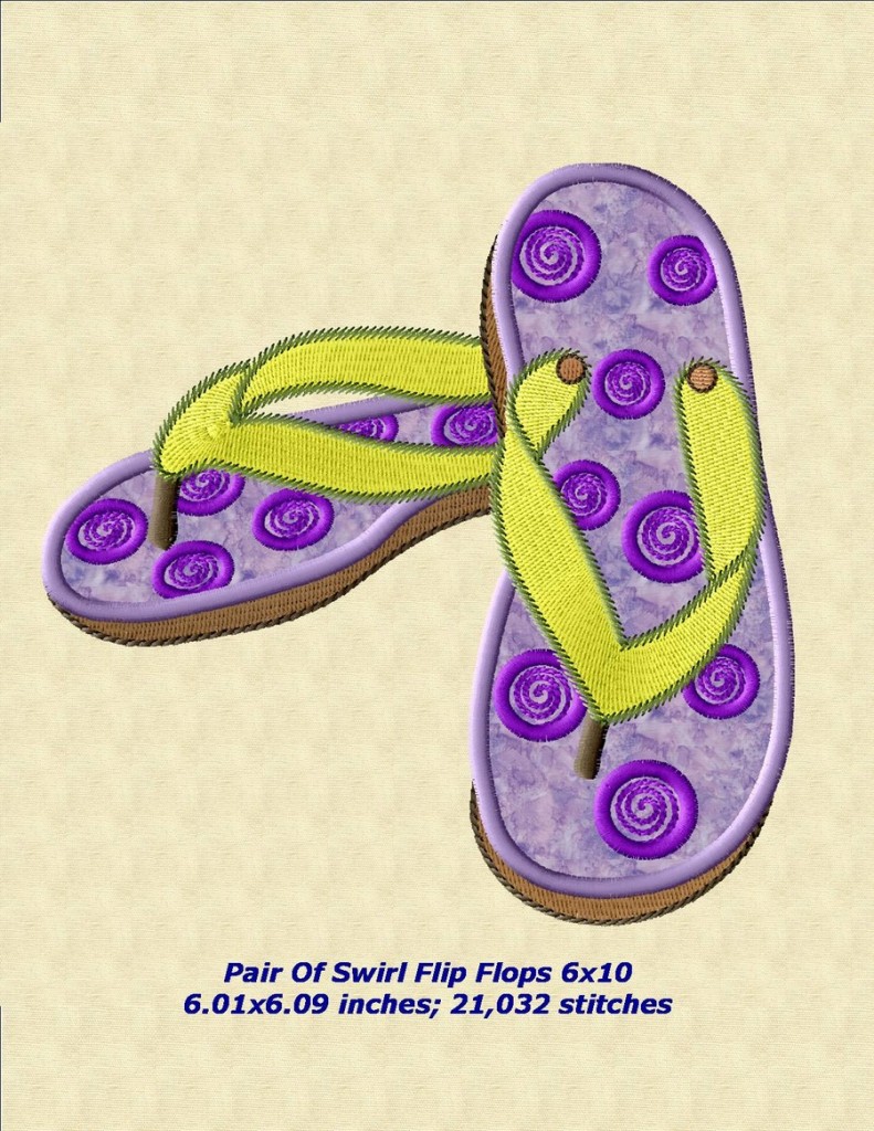 Flip Flop Fun Collection | Machine Embroidery Designs By Sew Swell