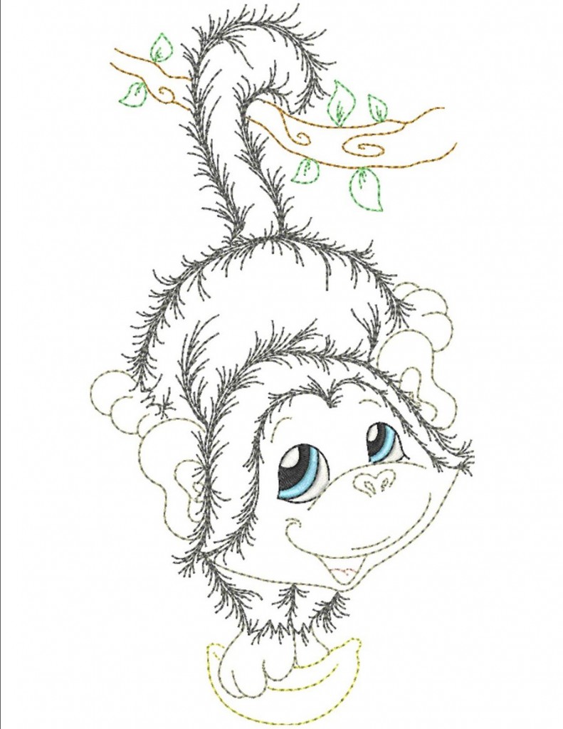 Fluffy Monkeys Collection | Machine Embroidery Designs By Sew Swell