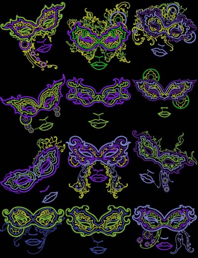 Masquerade Masks | Machine Embroidery Designs By Sew Swell