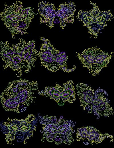 Masquerade Masks | Machine Embroidery Designs By Sew Swell