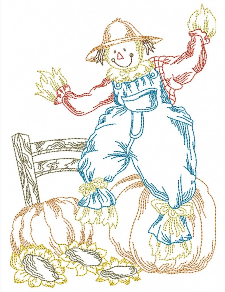 Scarecrows in Autumn | Machine Embroidery Designs By Sew Swell