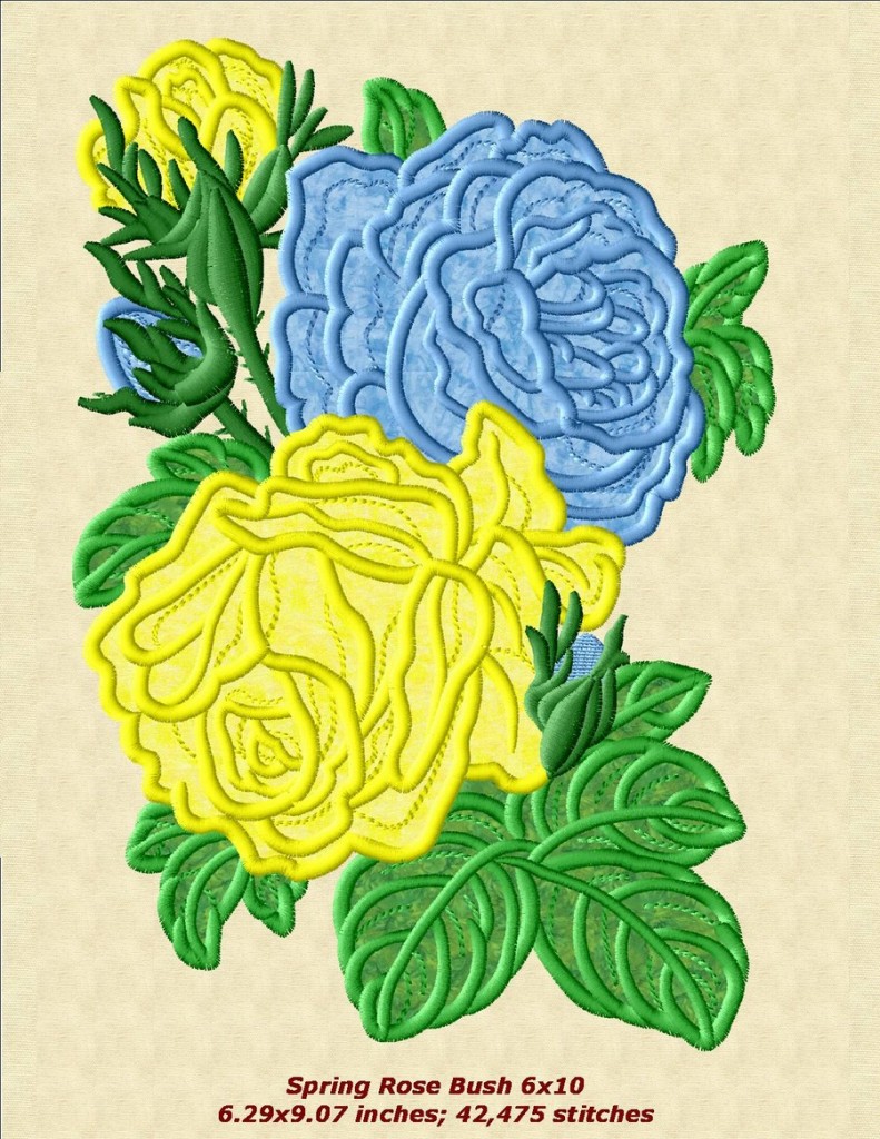 Spring Rose Applique | Machine Embroidery Designs By Sew Swell