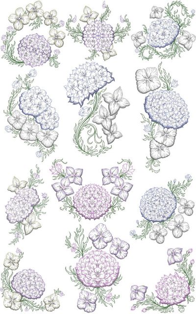 Timeless Hydrangeas | Machine Embroidery Designs By Sew Swell