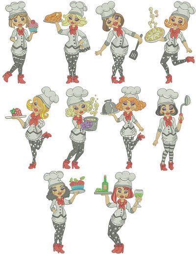 Fun Chef Ladies | Machine Embroidery Designs By Sew Swell