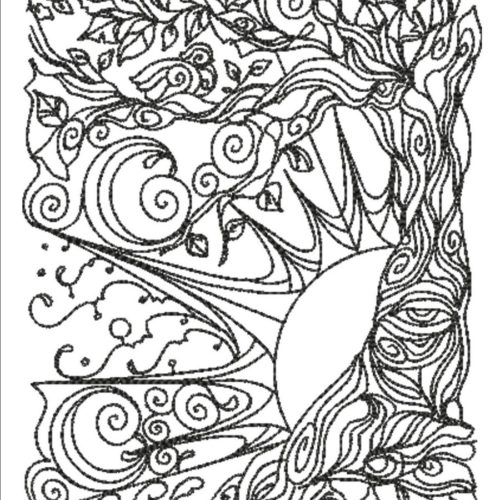 Magical Trees Color Pages | Machine Embroidery Designs By Sew Swell