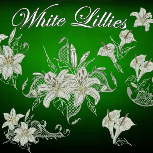 White Lilies | Machine Embroidery Designs By Sew Swell
