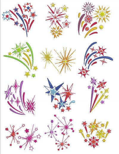 Celebration Fireworks | Machine Embroidery Designs By Sew Swell