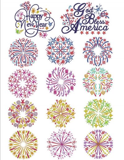 Celebration Fireworks | Machine Embroidery Designs By Sew Swell