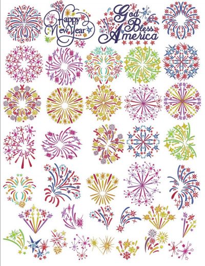Celebration Fireworks | Machine Embroidery Designs By Sew Swell