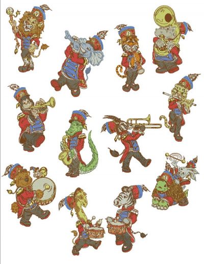 Animal Marching Band | Machine Embroidery Designs By Sew Swell