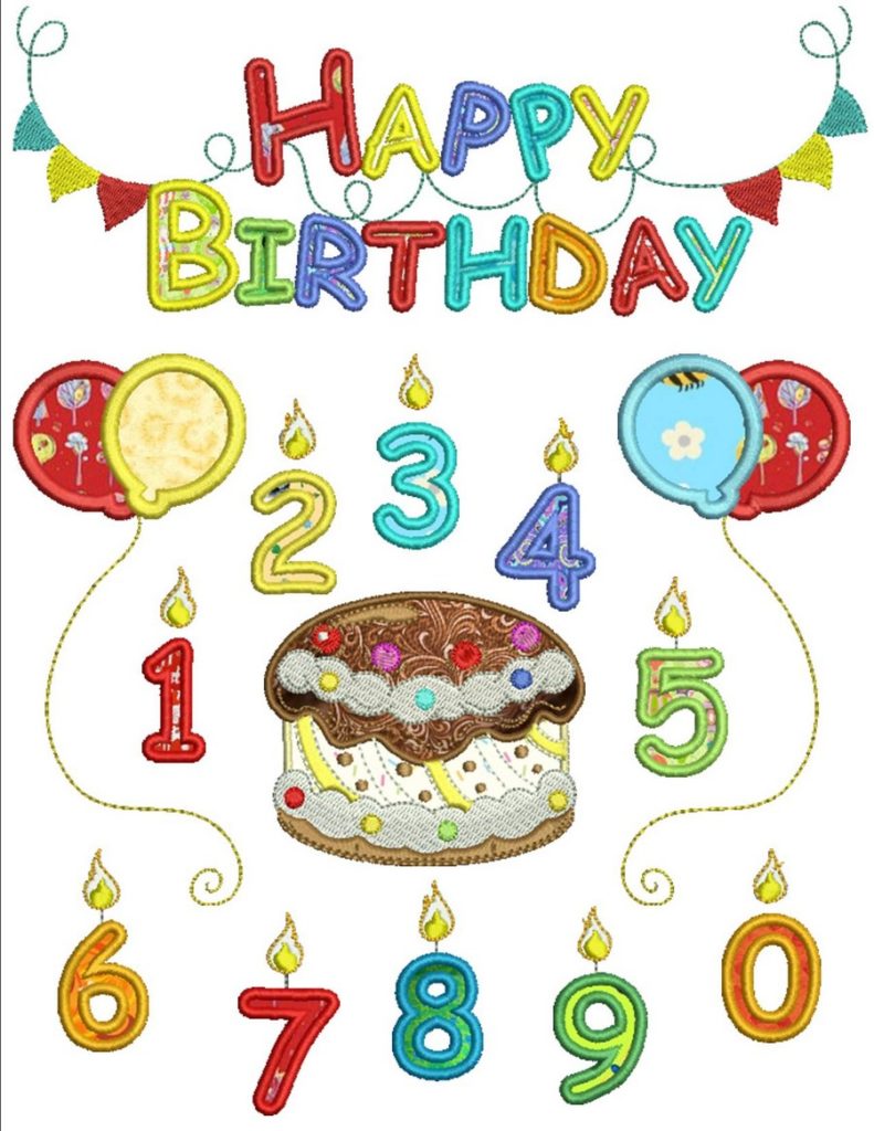 Happy Birthday Applique | Machine Embroidery Designs By Sew Swell