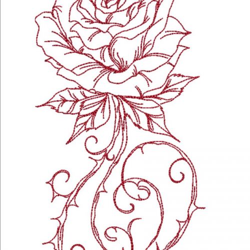 Classic Rose Redwork | Machine Embroidery Designs By Sew Swell
