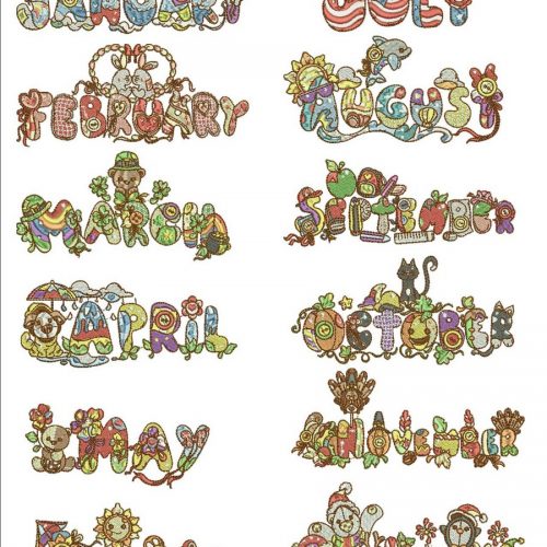 Rag Doll Calendar Year | Machine Embroidery Designs By Sew Swell