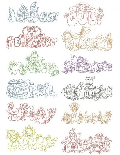 Rag Doll Calendar Year | Machine Embroidery Designs By Sew Swell