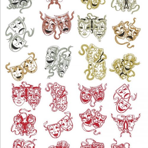 Theater Mask | Machine Embroidery Designs By Sew Swell