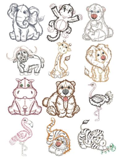 Fluffy Wuffy Friends | Machine Embroidery Designs By Sew Swell