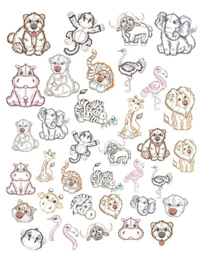 Fluffy Wuffy Friends | Machine Embroidery Designs By Sew Swell