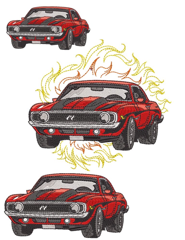 Muscle Cars and Motorcycles 003 | Machine Embroidery Designs By Sew Swell