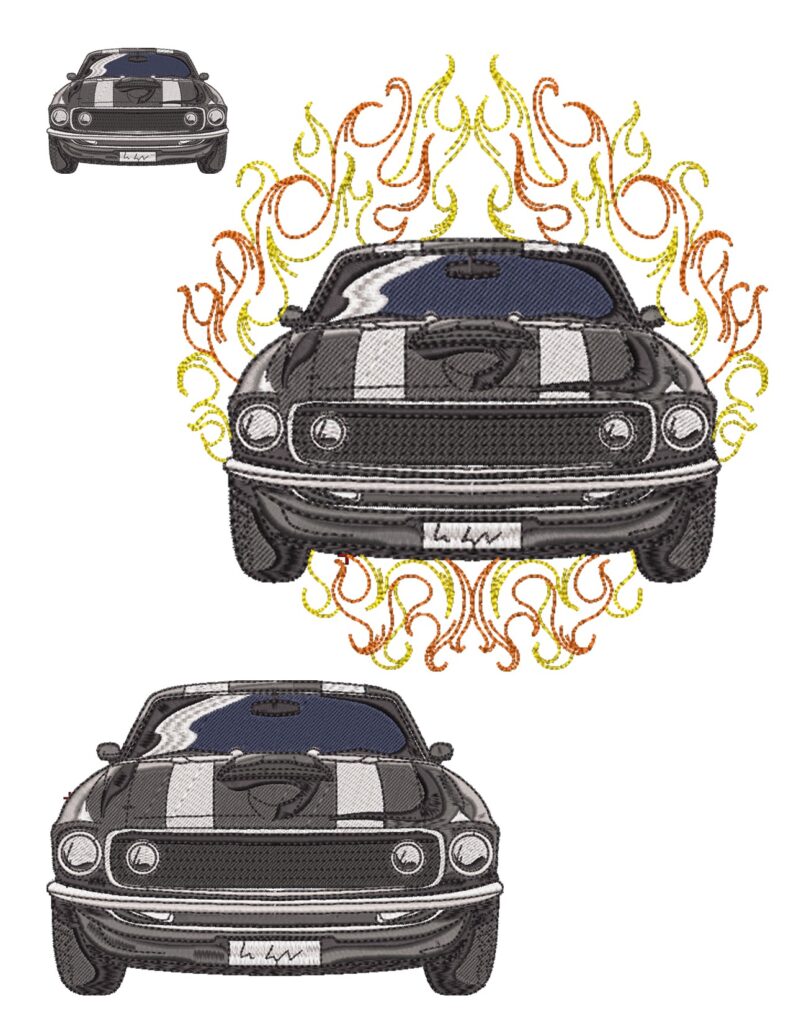 Muscle Cars and Motorcycles 005 | Machine Embroidery Designs By Sew Swell