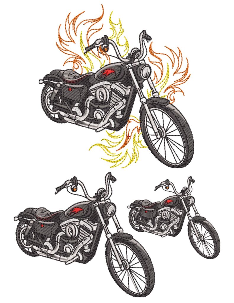 Muscle Cars and Motorcycles 007 | Machine Embroidery Designs By Sew Swell