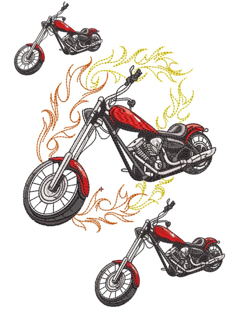 Muscle Cars and Motorcycles 009 | Machine Embroidery Designs By Sew Swell
