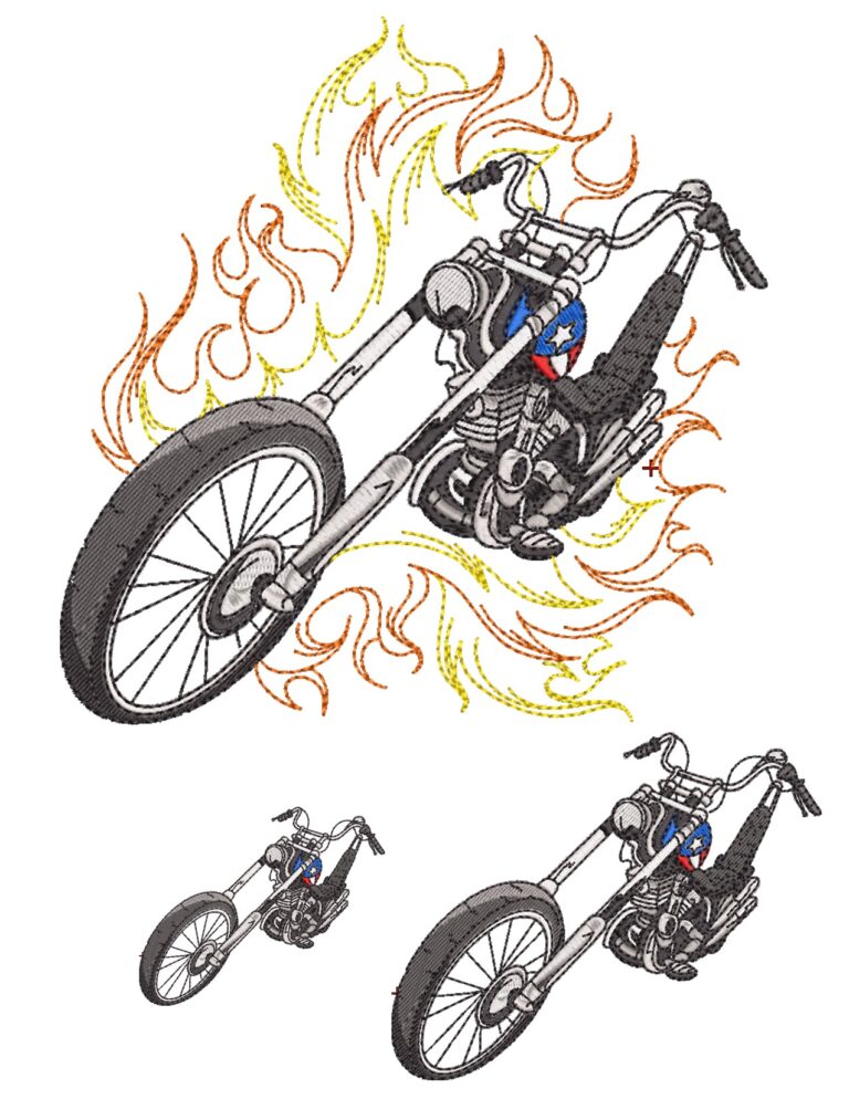 Muscle Cars and Motorcycles 012 | Machine Embroidery Designs By Sew Swell